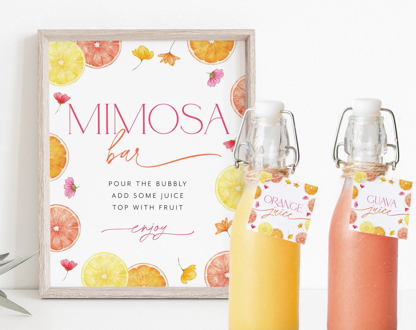 Citrus Mimosa Bar Sign, Main Squeeze Mimosa Sign, Bridal Shower Mimosa ...