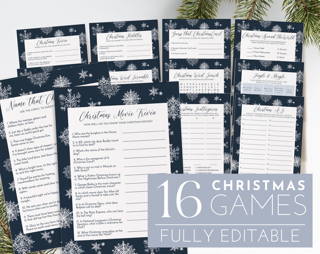 Christmas Party Games, Printable Holiday Game, Christmas Trivia ...