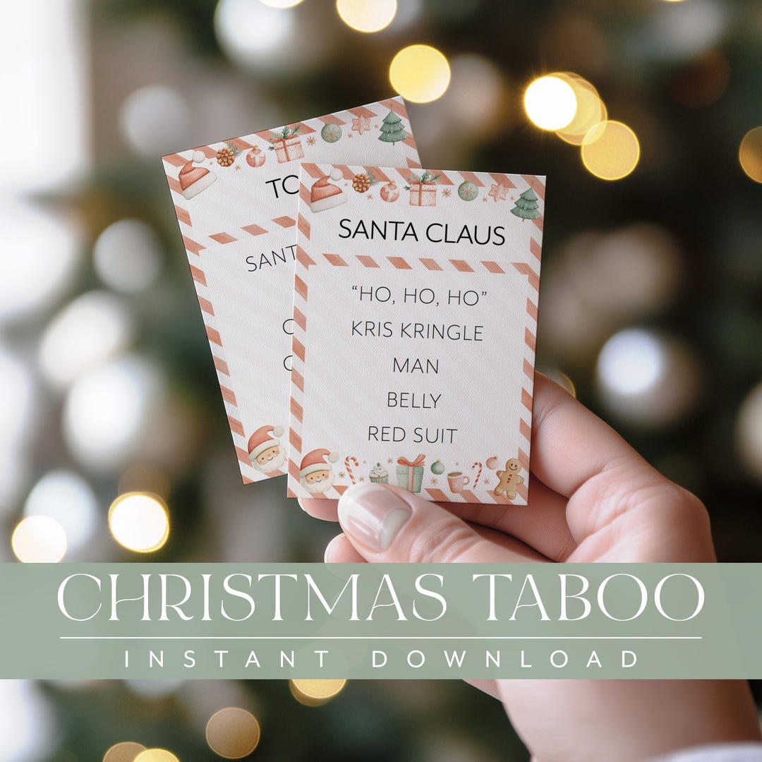 Christmas Taboo Game, Printable Holiday Game, Family Christmas Games ...