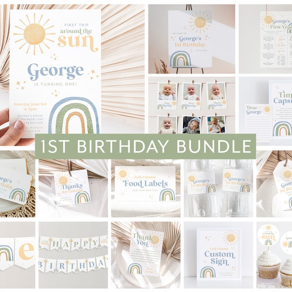 Sunshine Birthday Bundle Set, Sun Birthday Bundle, Our Little Sunshine ...