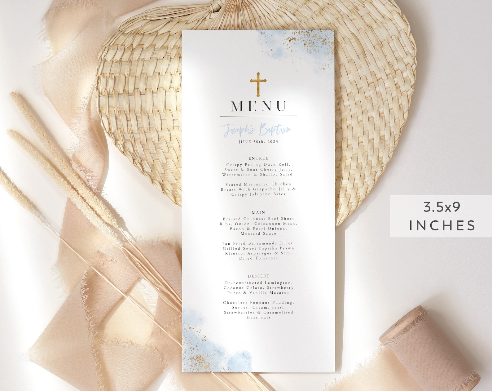 Modèle de menu de baptême imprimable modèle de menu de | Etsy