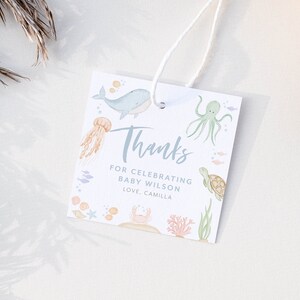 Printable Under the Sea Favor Tags, Ocean Animals Baby Shower Tags ...