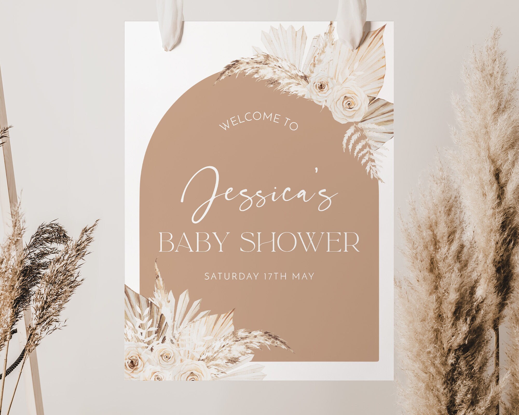 Boho Welcome Sign Boho Baby Shower Welcome Sign Boho Floral - Etsy