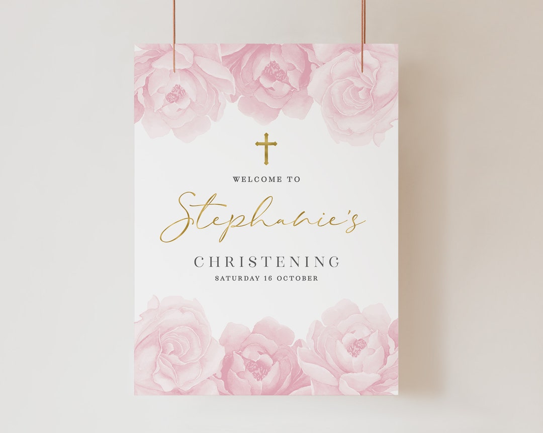 Printable Welcome Sign, Christening Welcome Sign, Baptism Welcome Sign ...