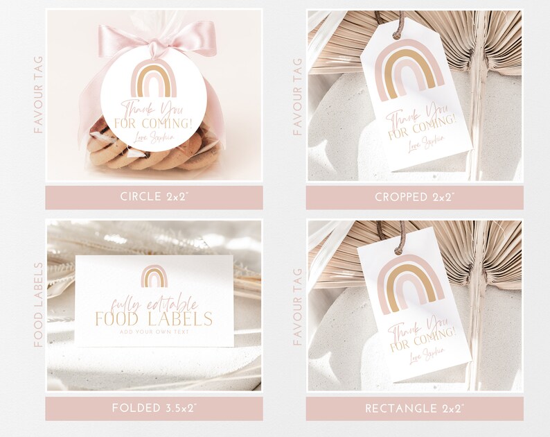 Boho Rainbow Birthday Invitation Bundle Rainbow First - Etsy