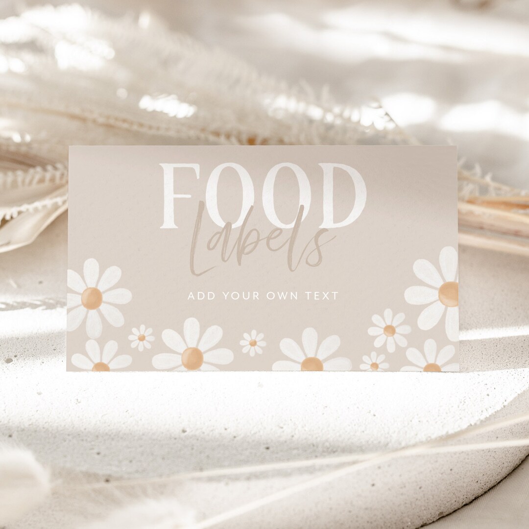 Daisy Food Labels, Daisy Flower Birthday Food Label Cards, Food Tent ...