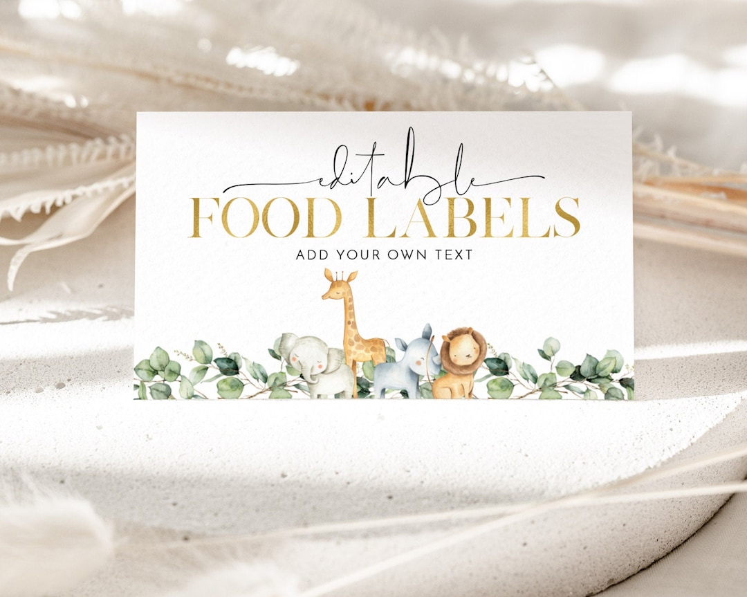 Wild One Food Labels, Safari Food Label Card, Food Tent Card, Birthday ...