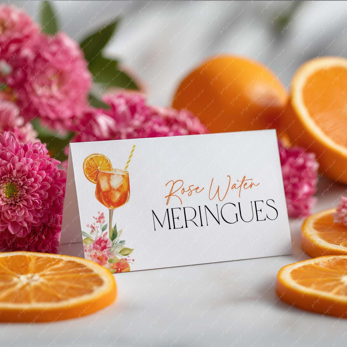 Citrus Aperol Spritz Food Labels: Editable Tent Cards (canva Template ...