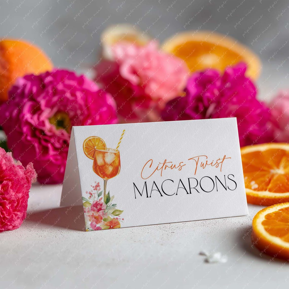 Citrus Aperol Spritz Food Labels: Editable Tent Cards (canva Template ...