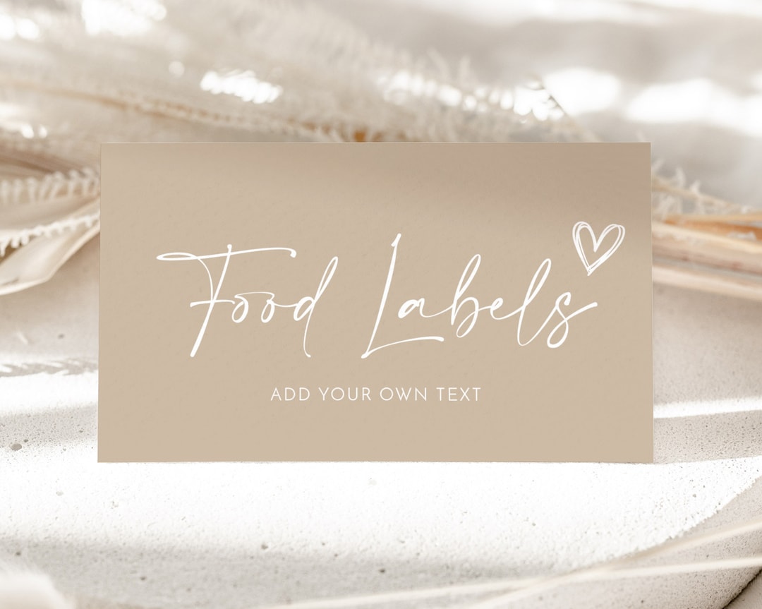 Neutral Baby Shower Food Labels, Food Tent Cards, Folded Food Cards ...