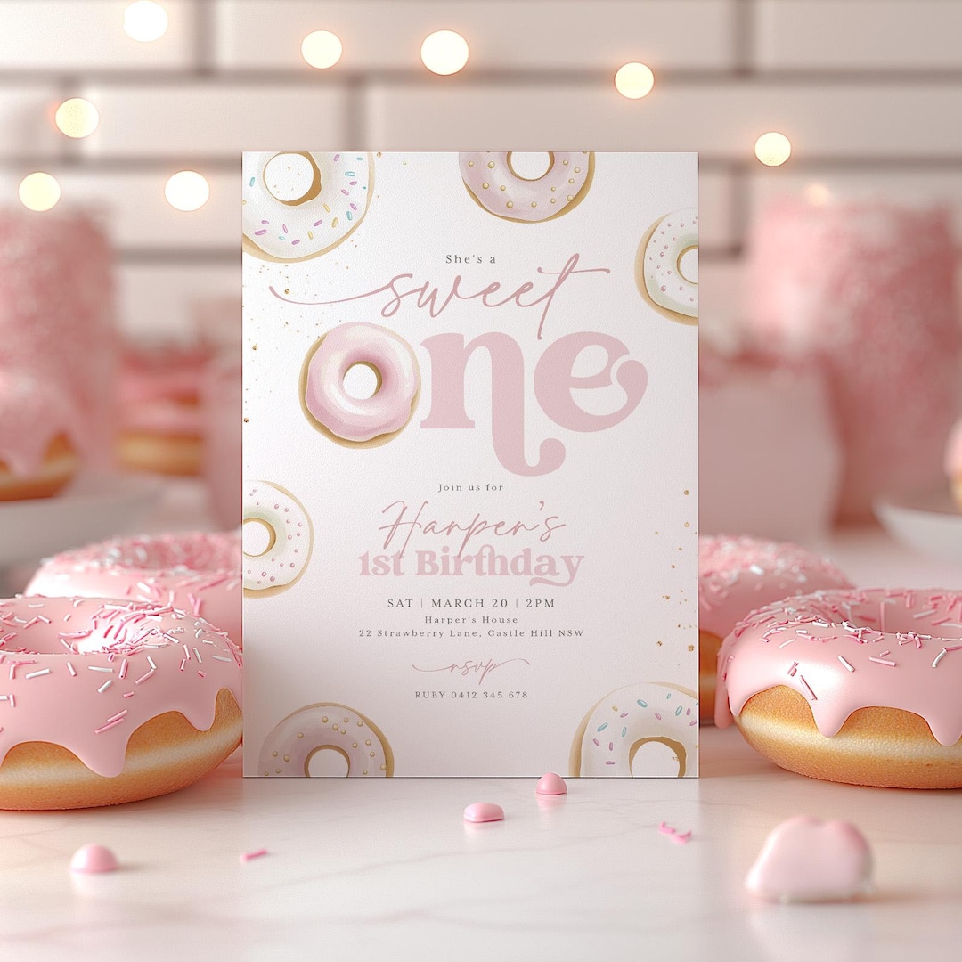 Sweet One Birthday Invitation, 1st Birthday Girl Invitation, She's a ...