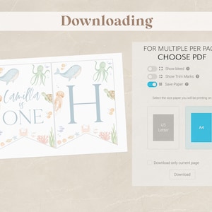 Under the Sea Birthday Banner Printable, Happy Birthday Banner, 1st ...