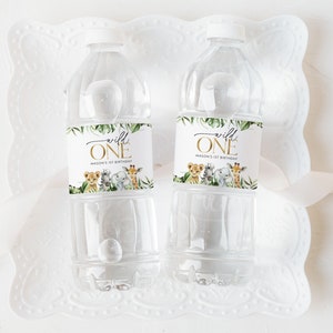 Wild One Water Bottle Labels, Safari Water Labels, Printable Water ...