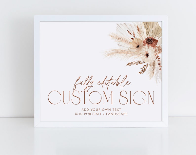 Editable Boho Bridal Shower Signs 8x10 Boho Signs Floral | Etsy