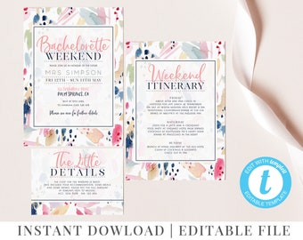 Printable Hens Party Invitation Hens Weekend Template | Etsy