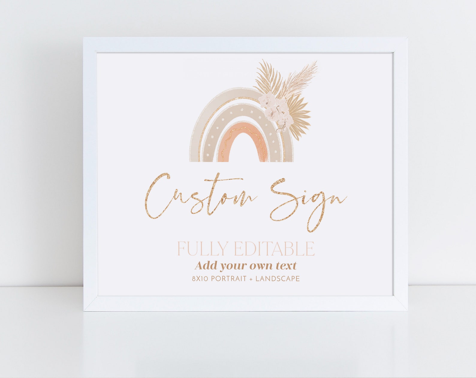 Rainbow Editable Sign, Custom 8x10 Sign, Rainbow Editable Sign 8x10 ...