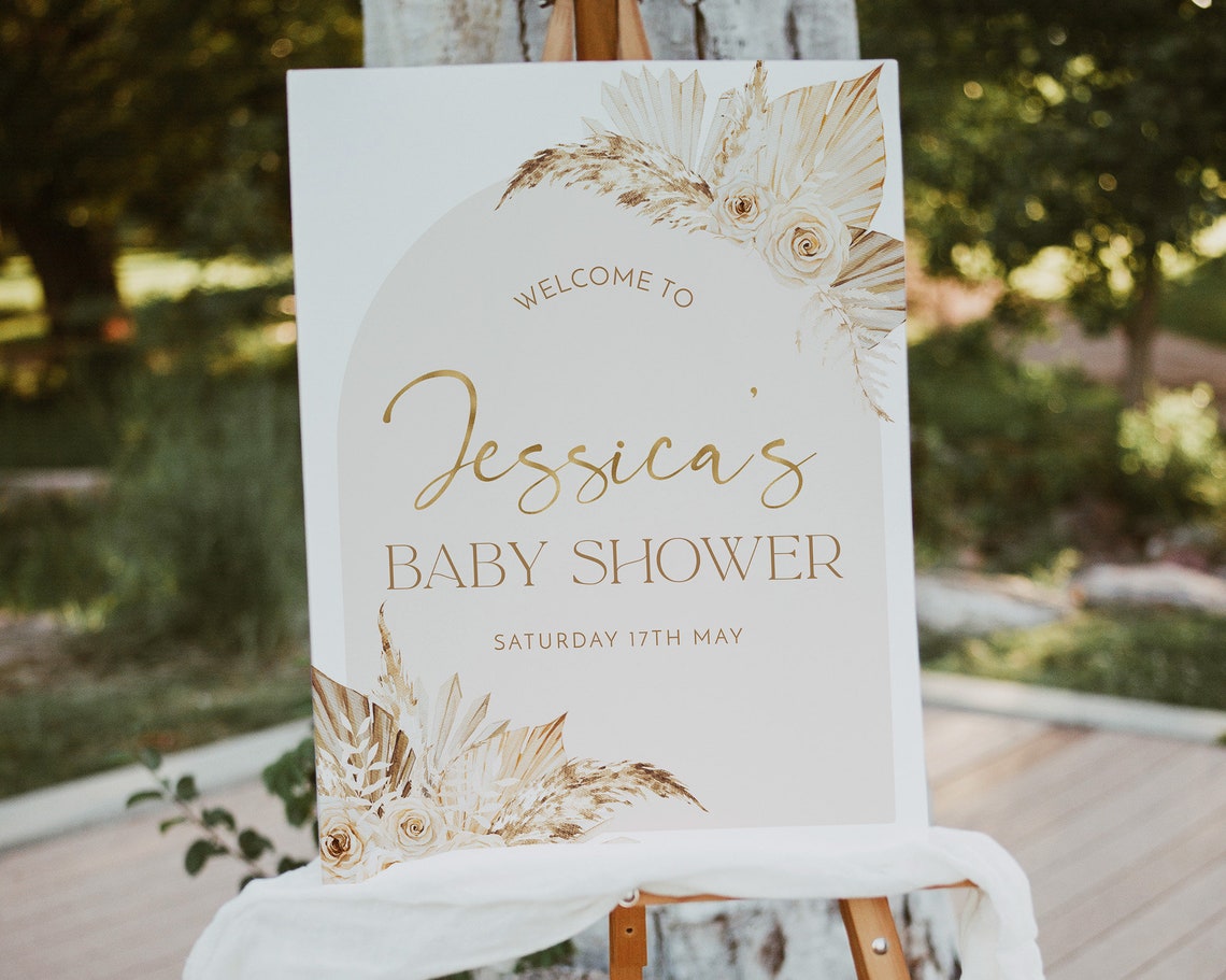 Boho Welcome Sign Boho Baby Shower Welcome Sign Boho Floral - Etsy