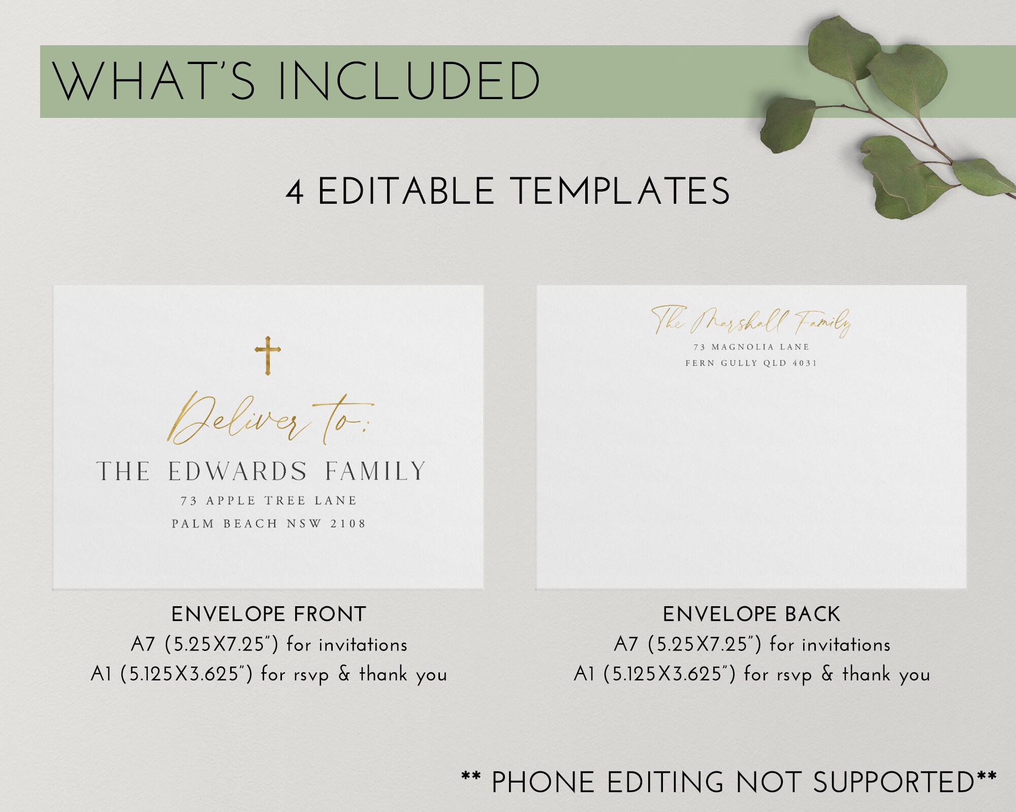 Envelope Addressing Template Baptism Envelope Address | Etsy