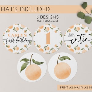 Orange Cupcake Toppers, Printable Cupcake Topper, Oranges Cupcake ...