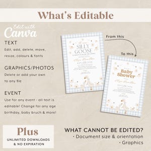 Silly Goose Baby Shower Sign: Editable Canva Template (8x10 Portrait ...
