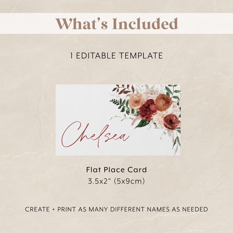Fall in Love Bridal Shower Place Card Template Printable, Bridal Shower ...