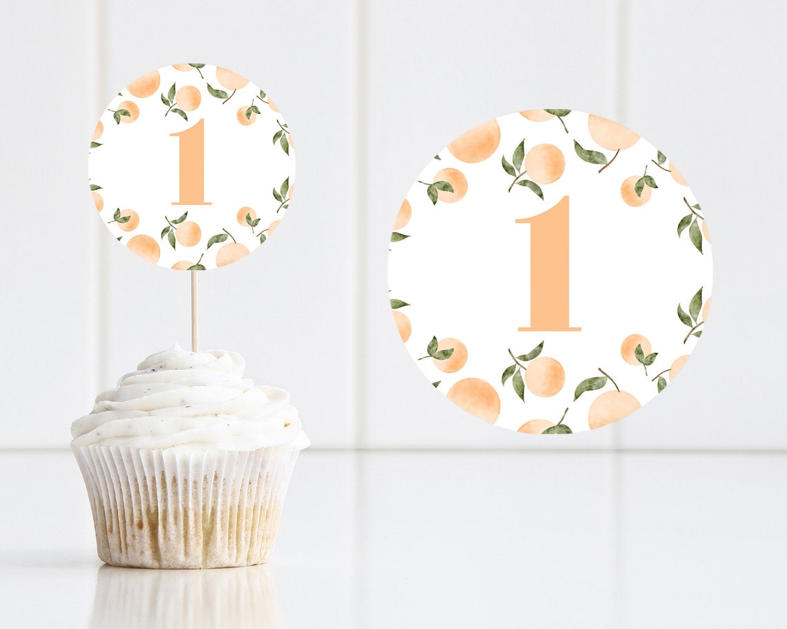 Orange Cupcake Toppers, Printable Cupcake Topper, Oranges Cupcake ...