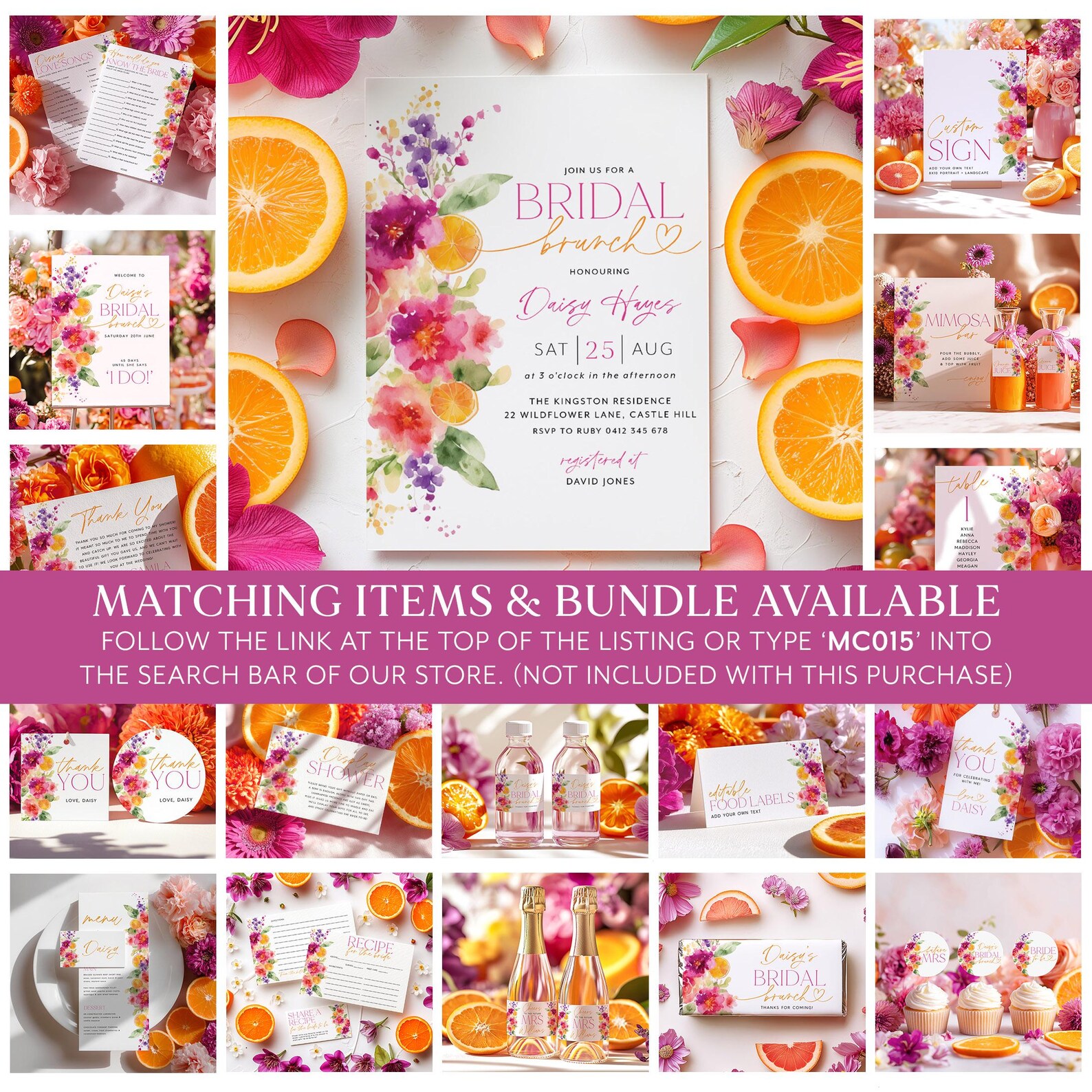 Citrus Table Numbers Template: Main Squeeze Bridal Shower (printable ...