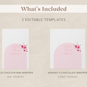 Pink Chocolate Wrapper Template, Printable Candy Bar Wrapper, Bridal ...