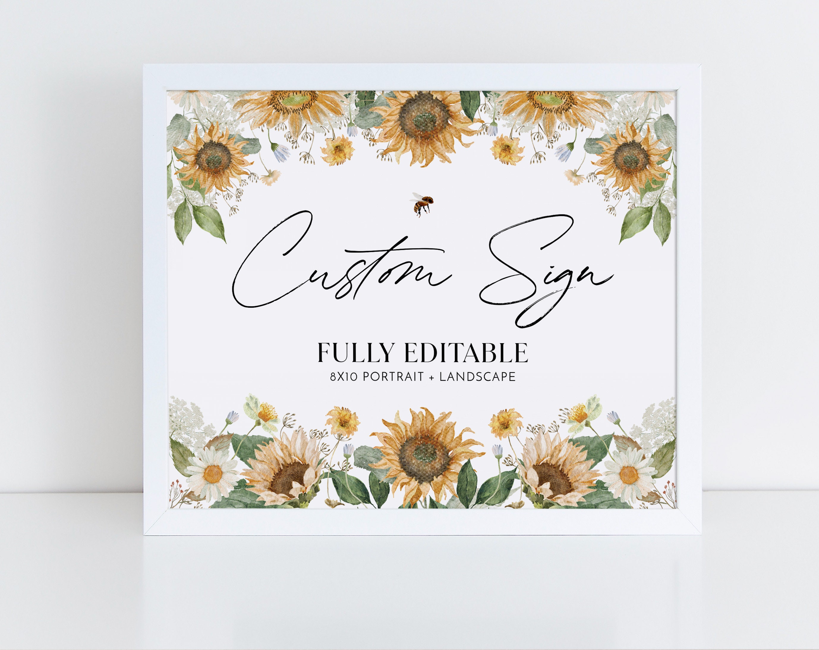 Bee Editable Sign Custom 8x10 Sign Sign 8x10 Custom Text - Etsy