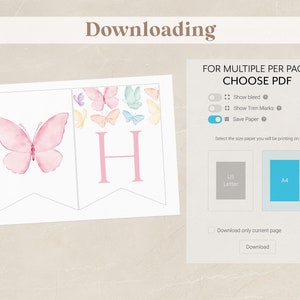 Rainbow Butterfly Birthday Banner, Happy Birthday Banner Printable, 1st ...