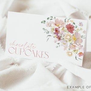 Floral Bridal Shower Food Labels, Food Label Card, Food Tent Cards ...