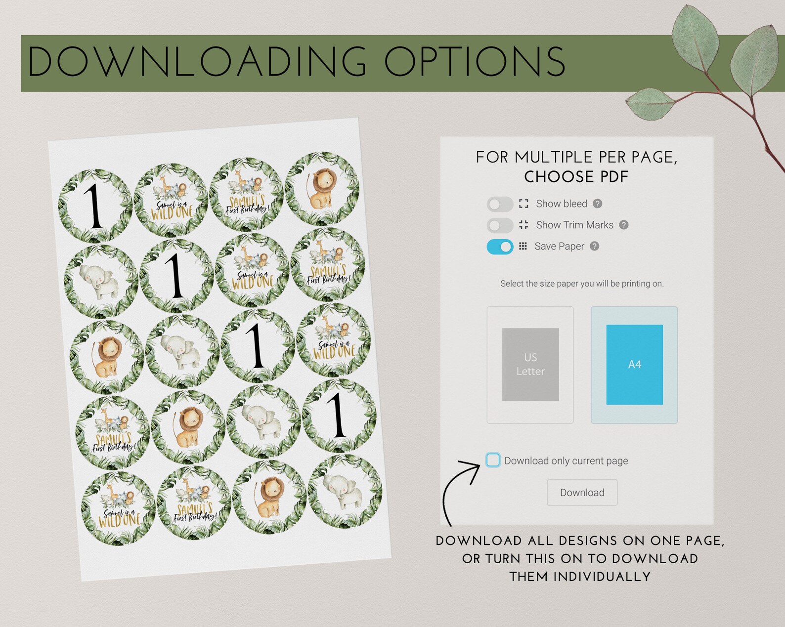 Wild One Cupcake Toppers, Printable Cupcake Toppers, Safari Animals ...