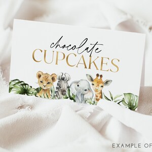 Wild One Food Labels, Food Label Card, Food Tent Card, Safari 1st ...