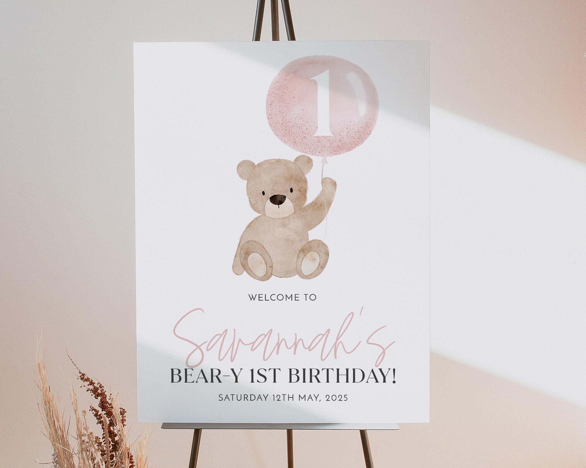 Bear Welcome Sign Beary 1st Birthday Welcome Sign Baby First - Etsy ...