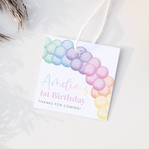 Pastel Rainbow Favor Tags, Editable Tags, Printable Favor Tags, Pastel ...