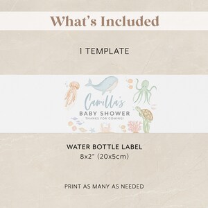 Under the Sea Baby Shower Water Bottle Label, Ocean Animals Water ...
