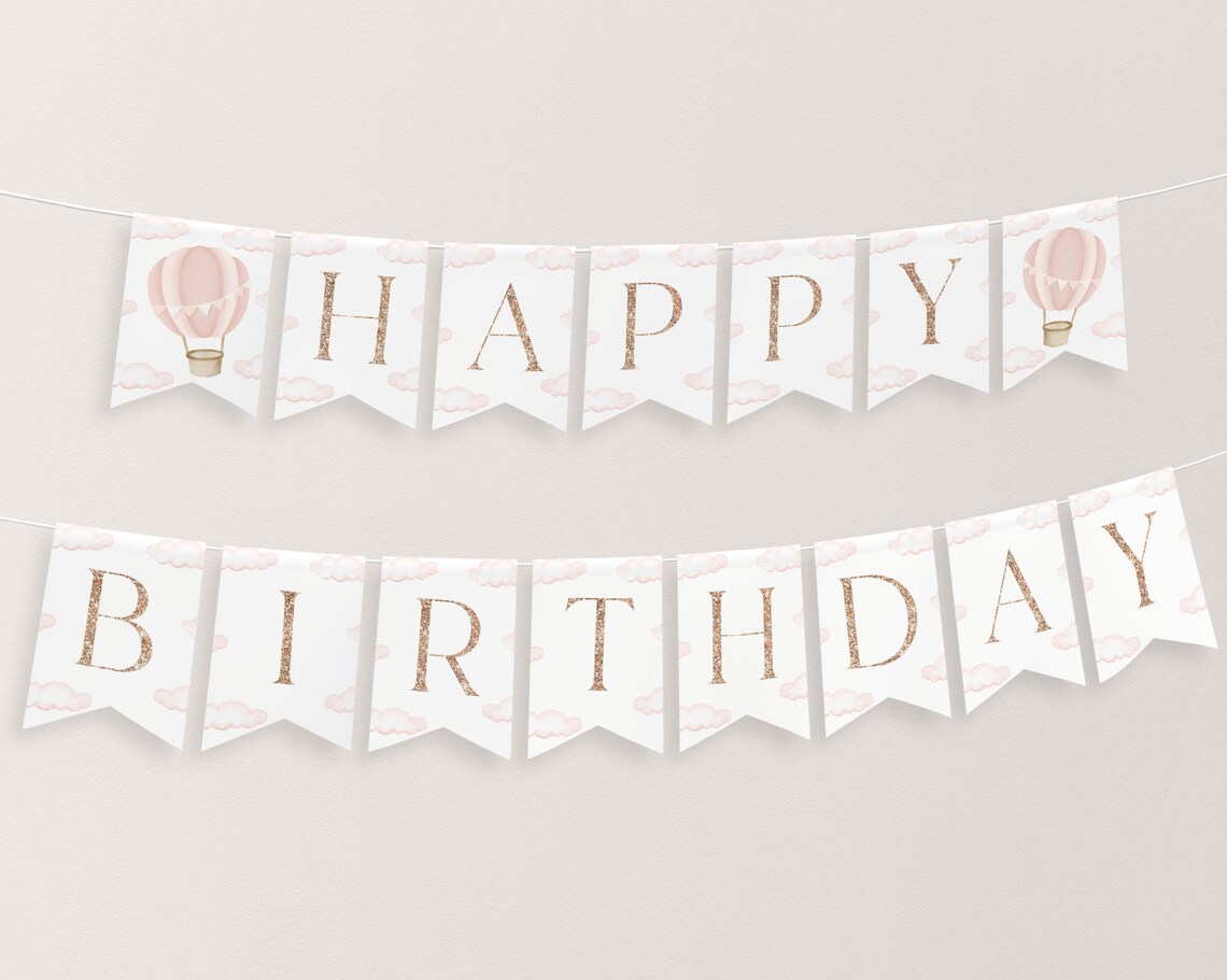 Happy Birthday Banner Printable Happy 1st Birthday Banner - Etsy