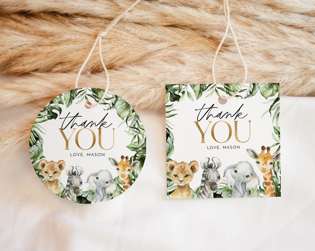 Wild One Favor Tags, Editable Tags, Printable Favor Tags, Animal Party ...