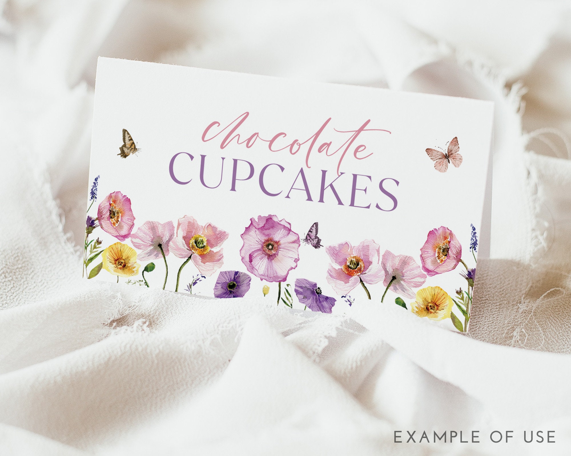 Wildflower Food Labels Food Label Card Food Tent Card - Etsy