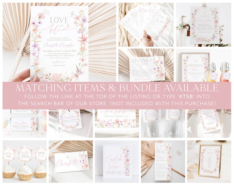 Wildflower Bridal Shower Games, Pink Flower Bridal Shower Editable ...