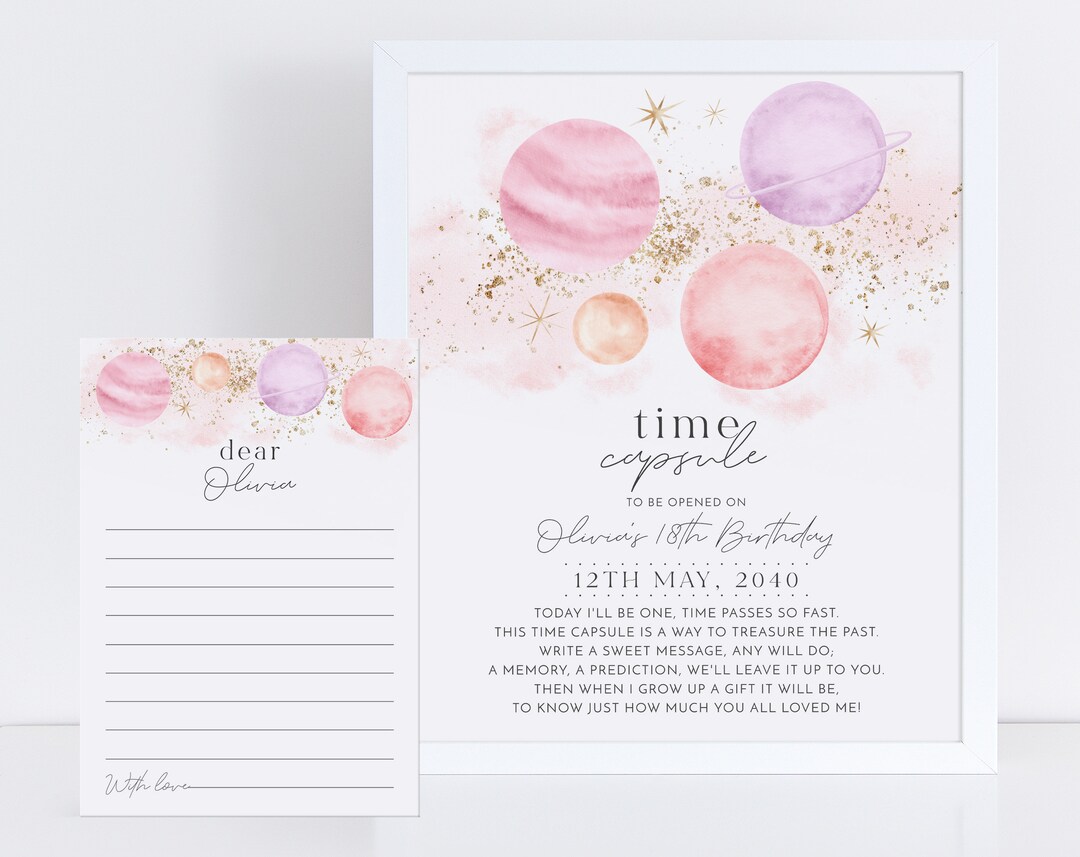 Time Capsule First Birthday, 1st Birthday Time Capsule Sign, Time ...