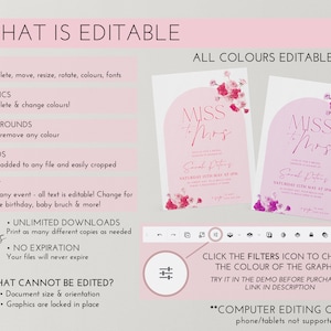 Pink Bridal Shower Welcome Sign Printable, Miss to Mrs Welcome Sign ...