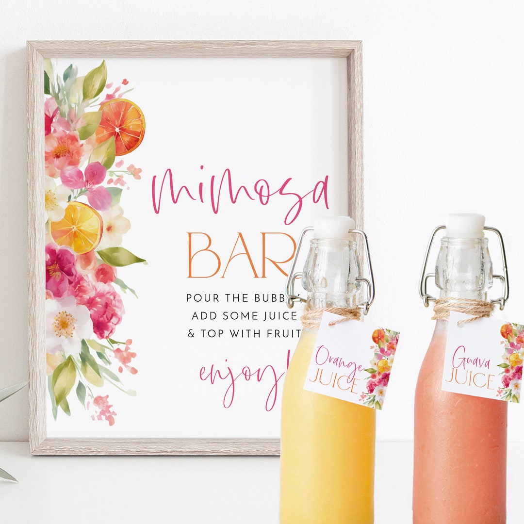 Citrus Mimosa Bar Sign, Main Squeeze Mimosa Sign, Bridal Shower Mimosa ...