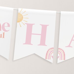 Rainbow Birthday Banner Printable, Happy 1st Birthday Banner, First ...