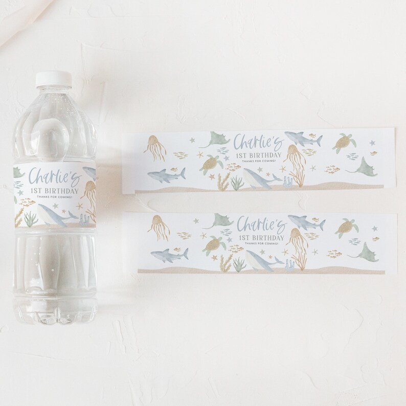 Under the Sea Water Bottle Label, Oneder the Sea Water Labels ...