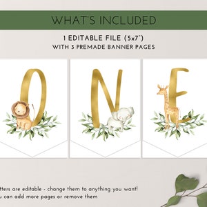 Wild One High Chair Banner Printable, 1st Birthday Banner for High ...