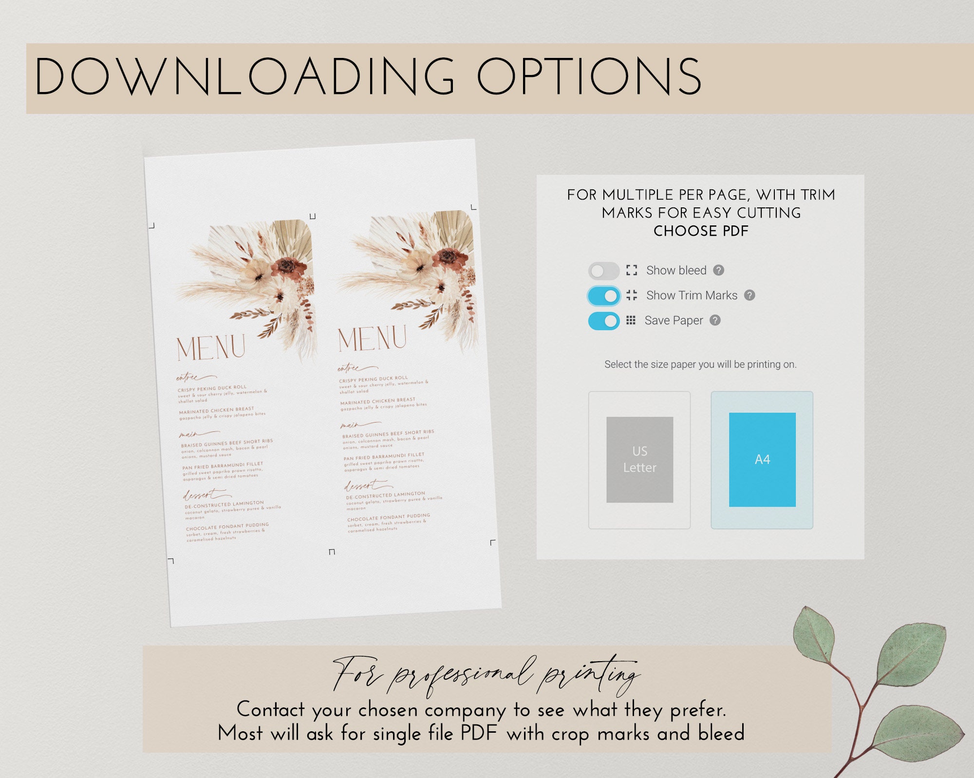 Boho Menu Template Printable Bridal Shower Menu Boho Floral - Etsy