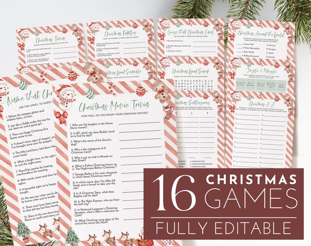 Fun Christmas Games, Printable Holiday Games, Jingle and Mingle ...