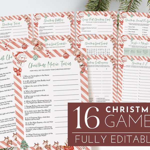 Christmas Game Bundle | Printable Christmas Games for Kids and Adults ...