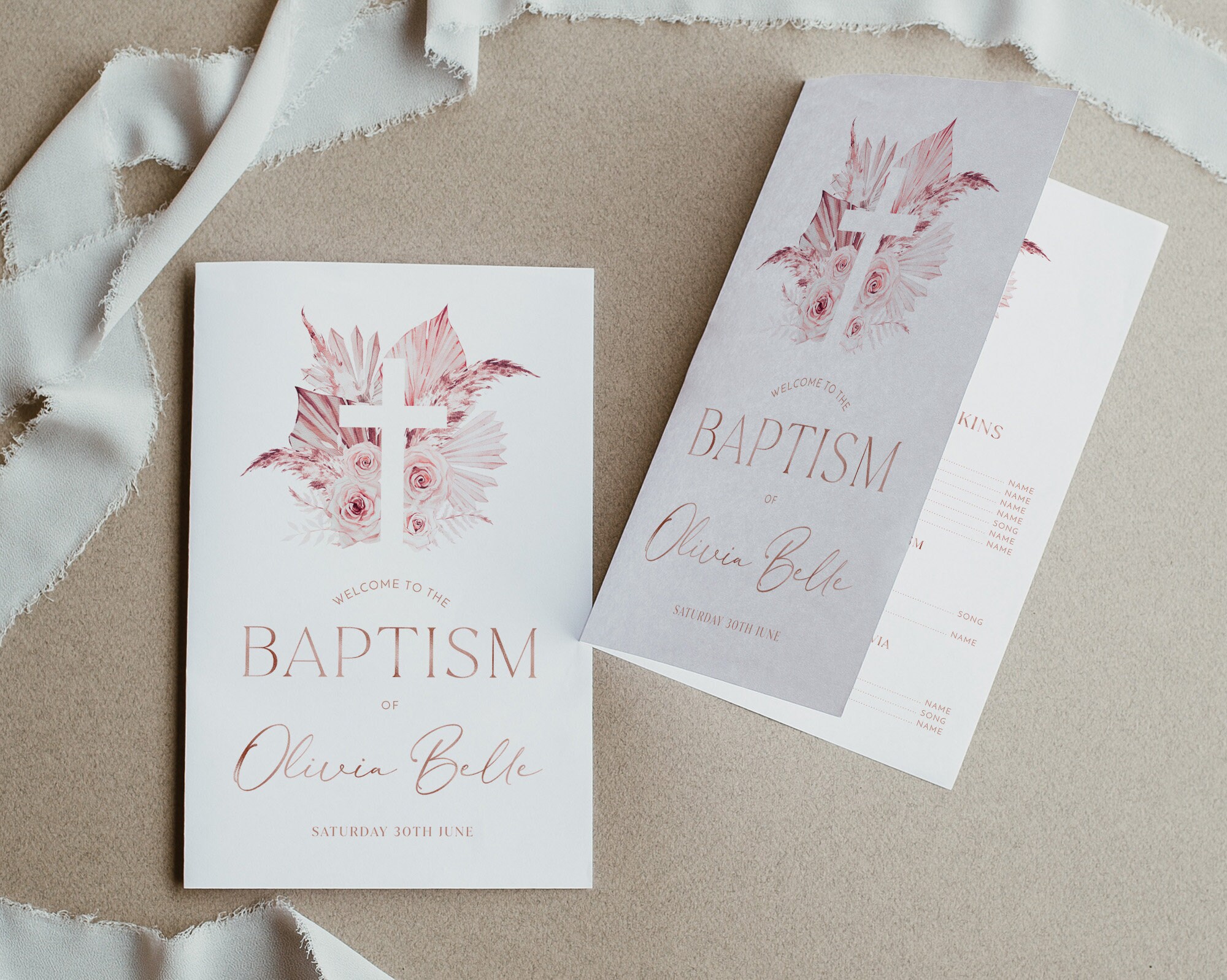 Baptism Programs Printable Christening Program Template - Etsy